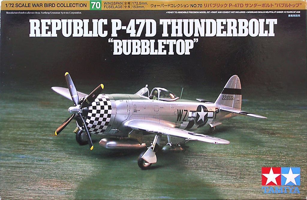 1/72 P-47D Thunderbolt американский истребитель (Tamiya 60770), сборная ...