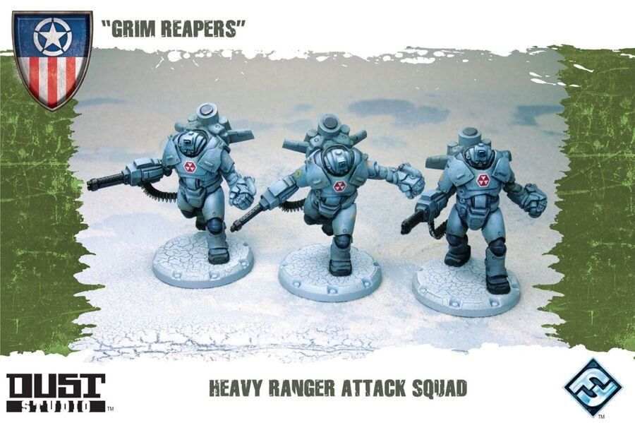 Heavy Ranger Attack Squad "Grim Reapers", 3 миниатюры, 40 мм (Dust ...