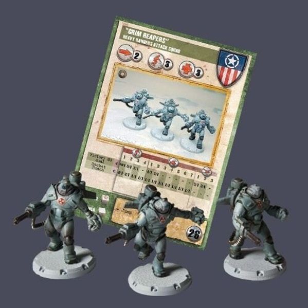 Heavy Ranger Attack Squad "Grim Reapers", 3 миниатюры, 40 мм (Dust ...