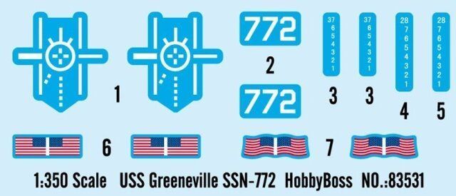 1/350 Подводная лодка USS Greeneville SSN-772 (HobbyBoss 83531 ...