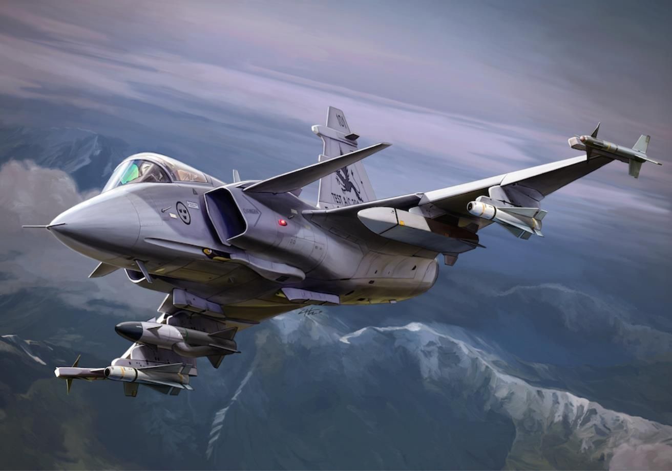1/48 Saab JAS 39A/C Gripen шведский истребитель (Zimi Model 80117 ...