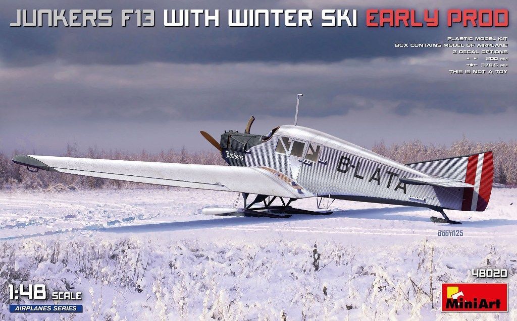 1/48 Транспортний літак Junkers F-13 раннього виробництва на лижному ...