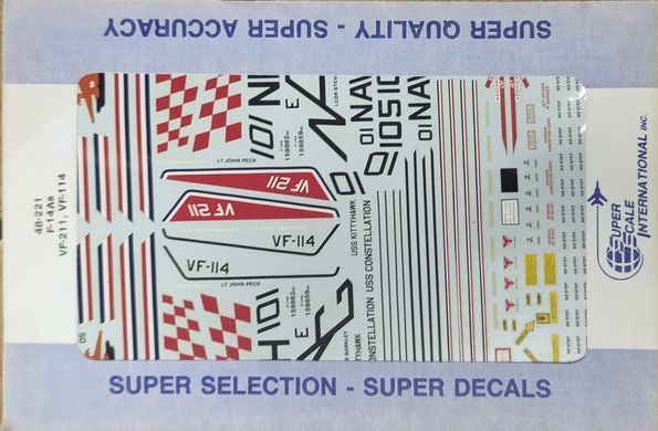 1/48 Декаль для F-14A Tomcat, 2 варіанти: VF-211 "Checkmates" NG101, VF ...