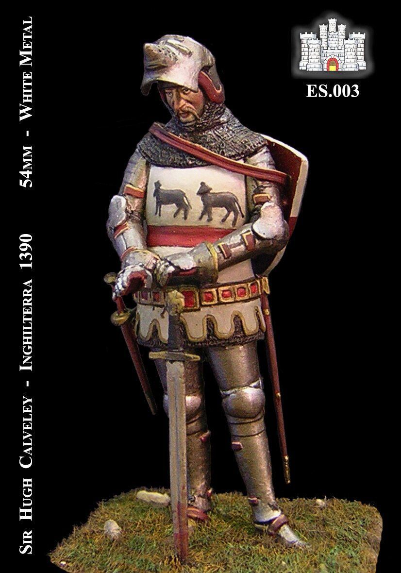 54mm Sir Hugh Calveley, Inghilterra 1390, коллекционная миниатюра ...